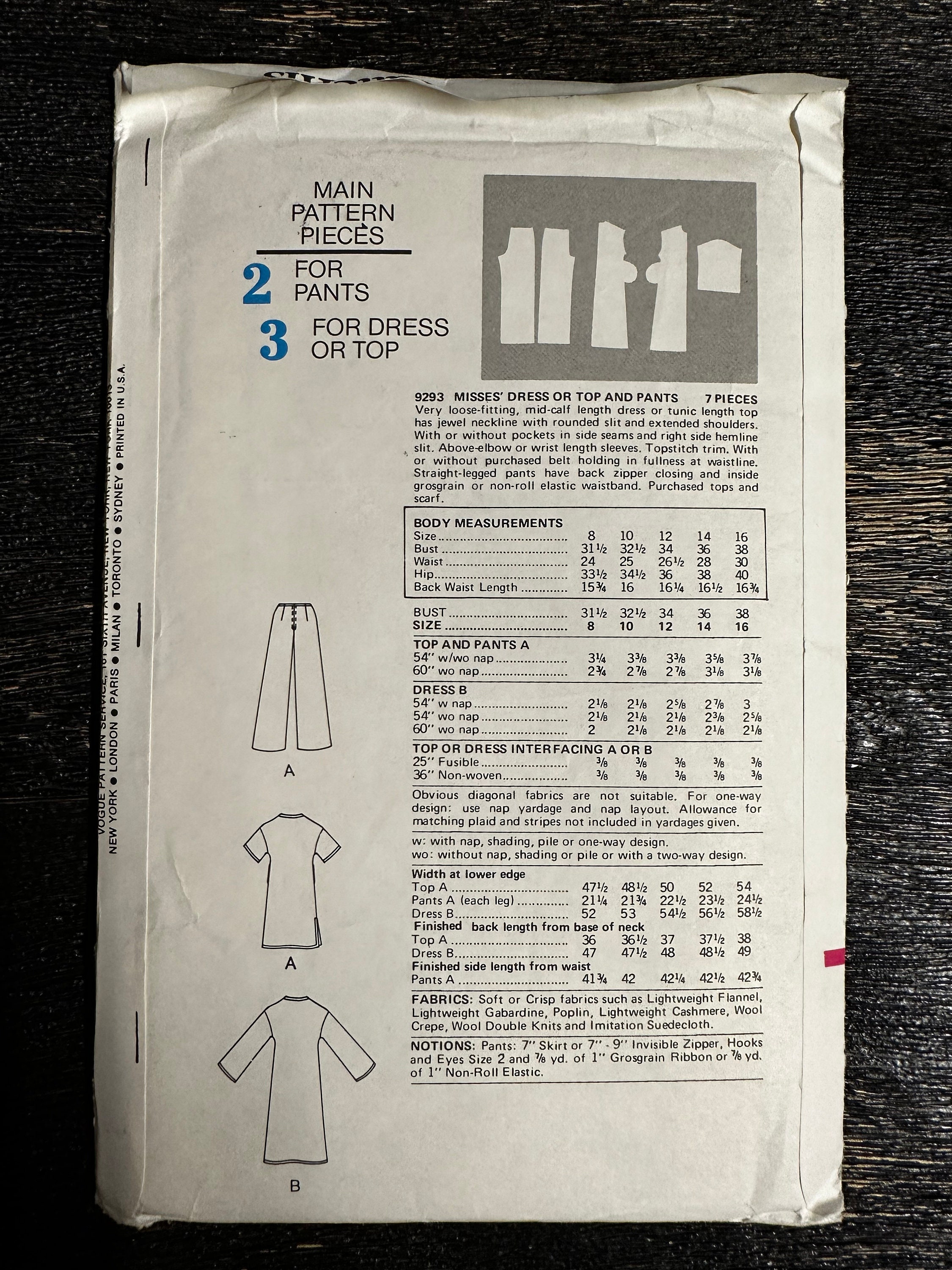 1970's Vogue Sewing Pattern 9239 - Etsy