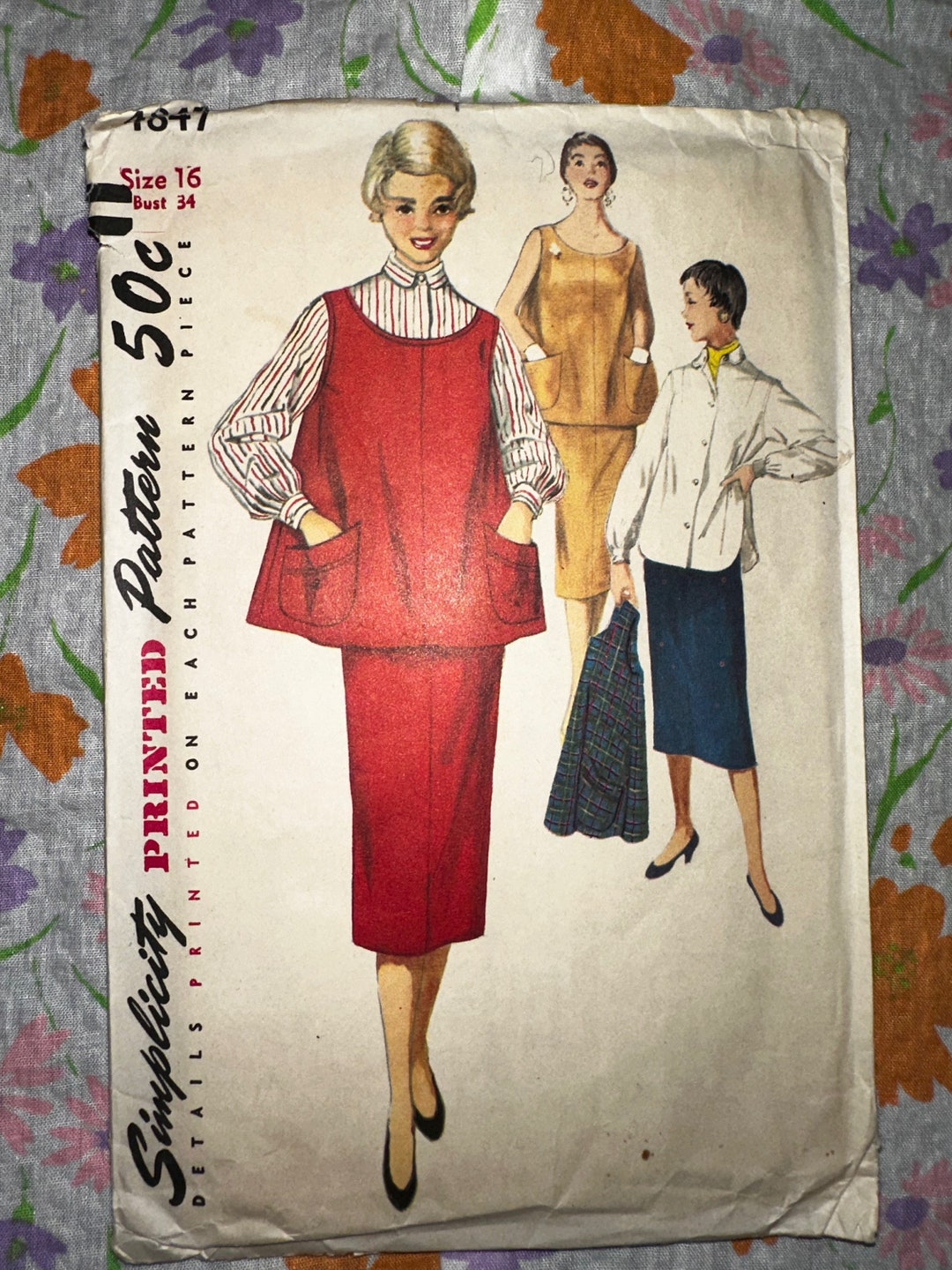 Vintage 1950's Simplicity Sewing Pattern 4847 - Etsy