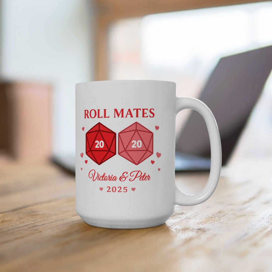 Personalized RPG Couple Mug Custom Name and Year Gamer Coffee Mug D20 ...