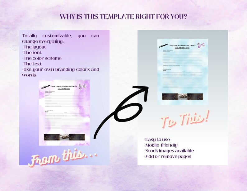 Dog Grooming Intake Form for New Pet, Pet Grooming Salon Essentials ...