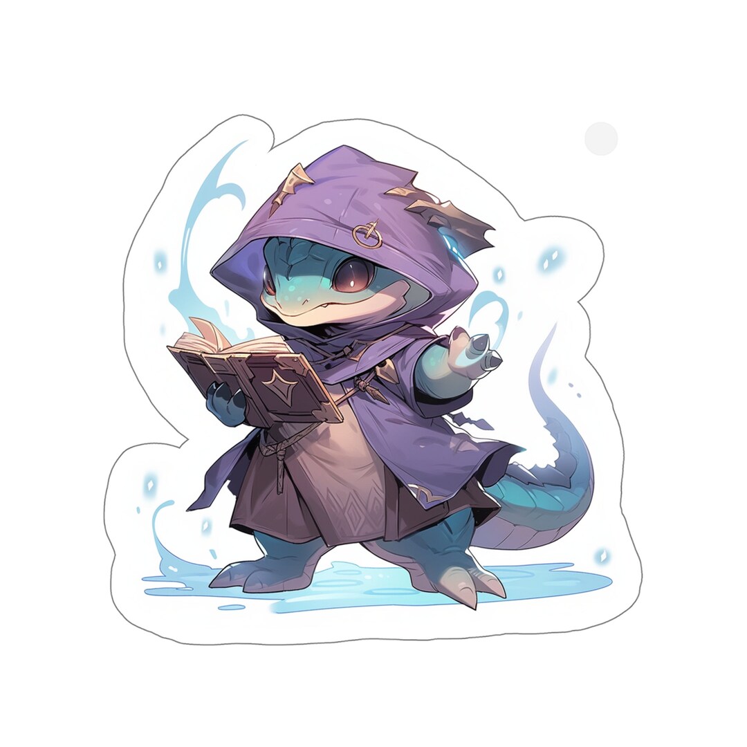 Chibi Dragonborn Wizard Sticker Weatherproof Perfect for - Etsy