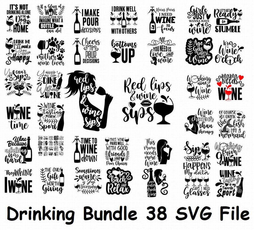 Drinking SVG Files - Etsy