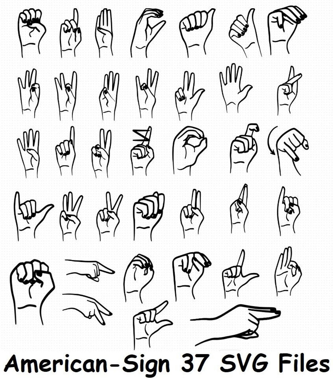 American Sign SVG Files - Etsy