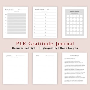 PLR Gratitude Journal | Editable on Canva | Resell Right | Digital ...