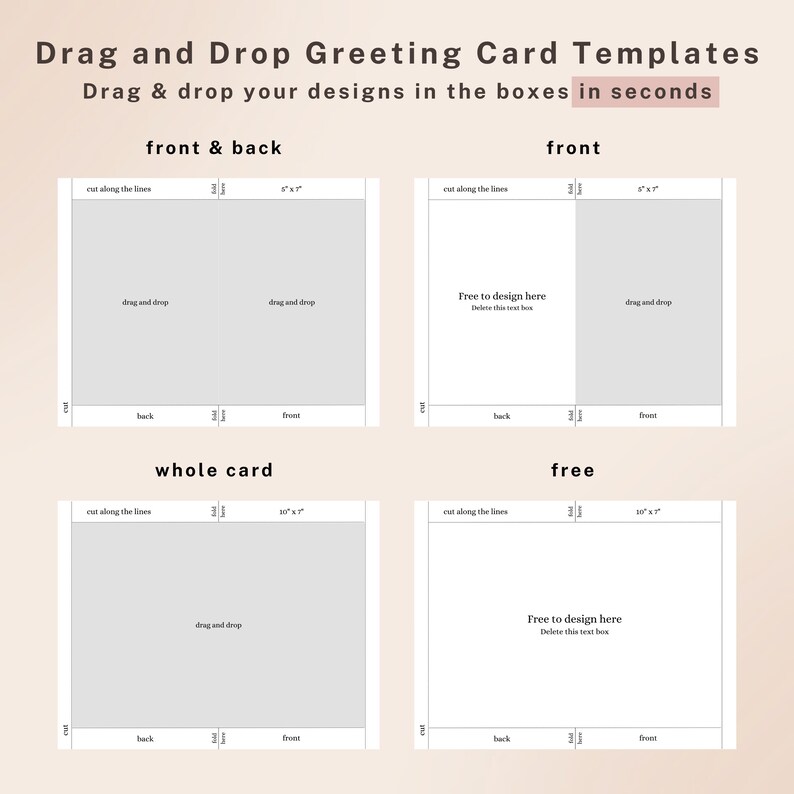 Drag and Drop Greeting Card Templates | Editable Canva Templates | 4x6 ...