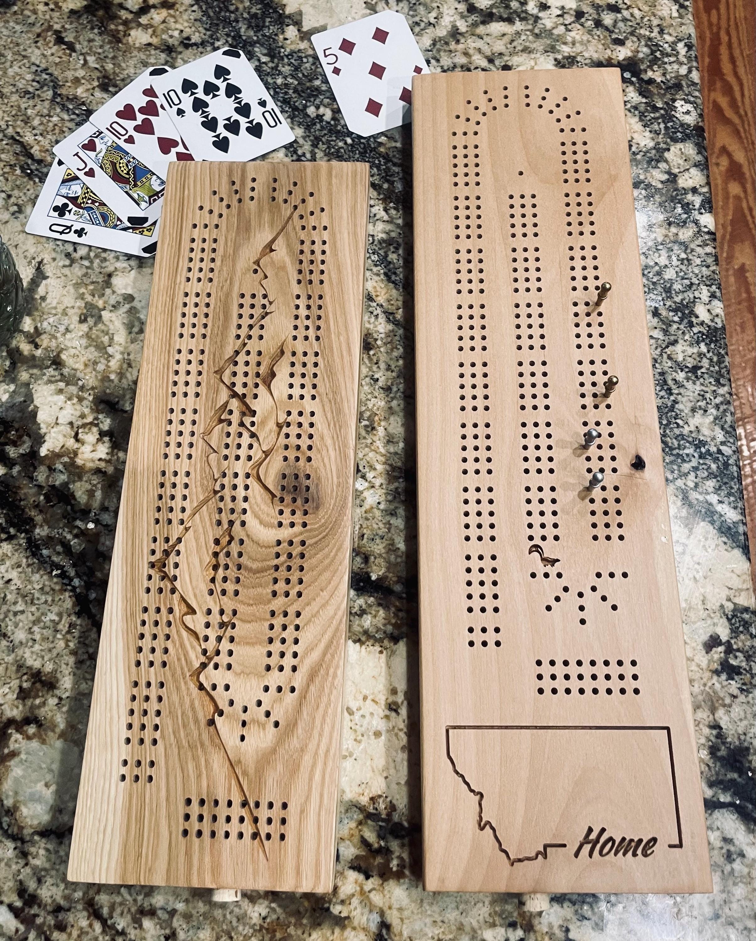 Hardwood Cribbage Board With Mountain Engraving - Etsy