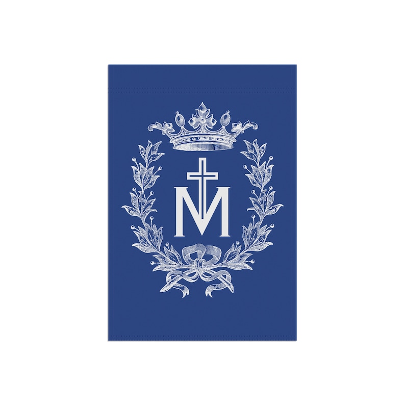 Miraculous Medal Garden Flag Catholic Design House Banner Catholic Home ...