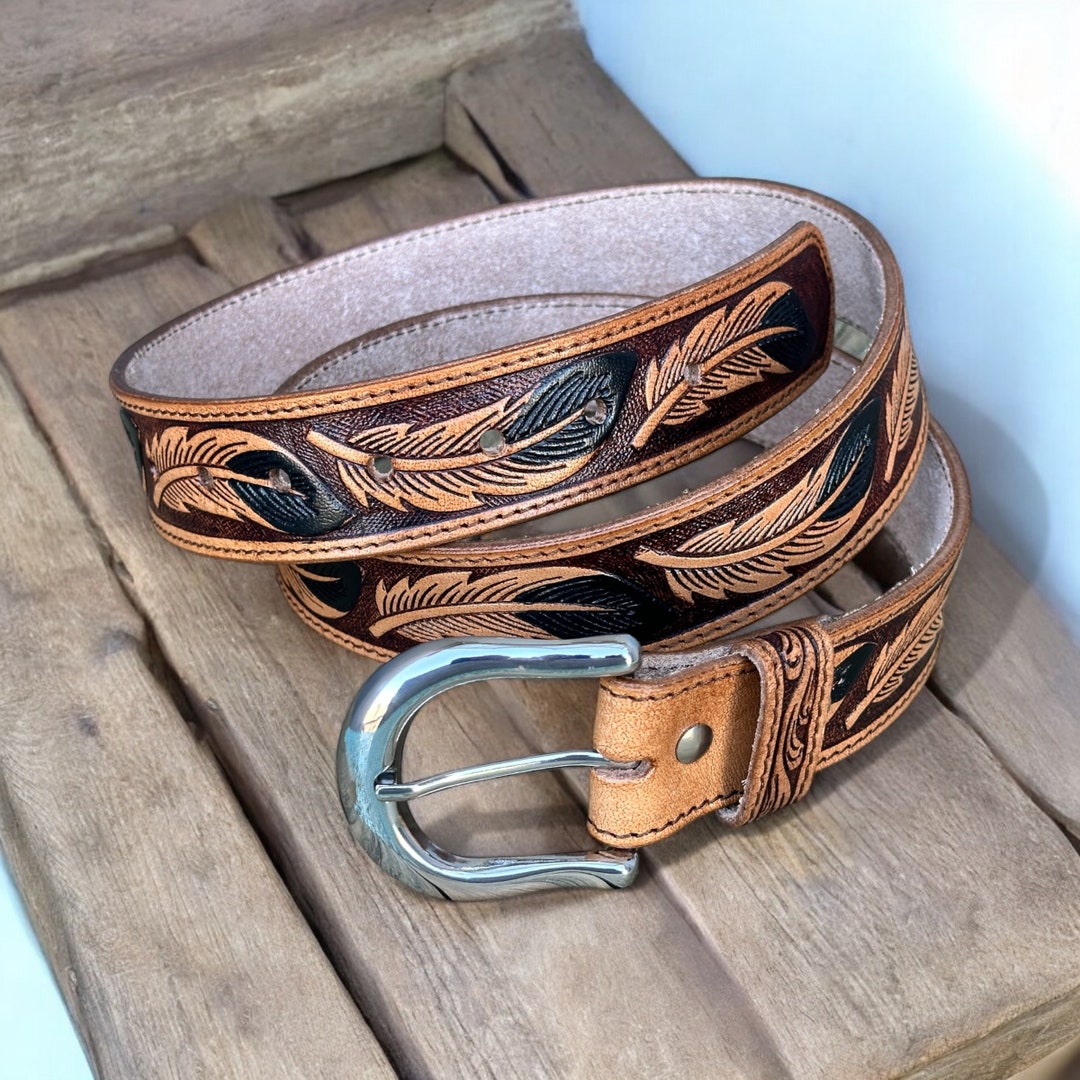 Women's Western Leather Belt Men's Western Leather Belt Full Grain ...