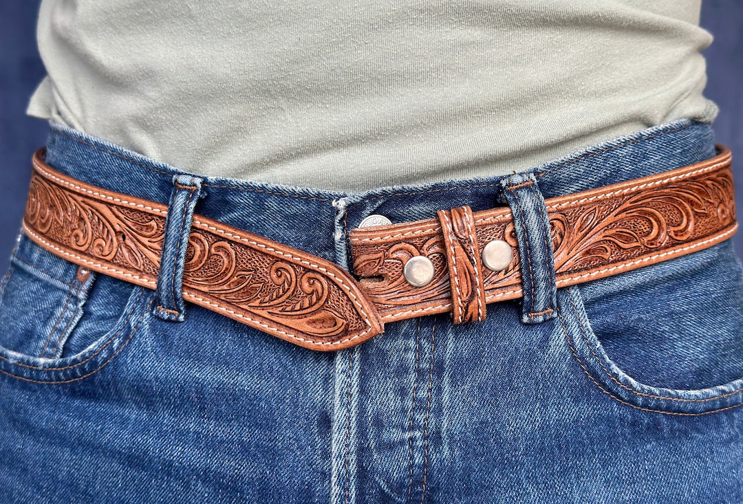 Men's Western Full Grain Genuine Leather Belt Cowboy Belt Without ...