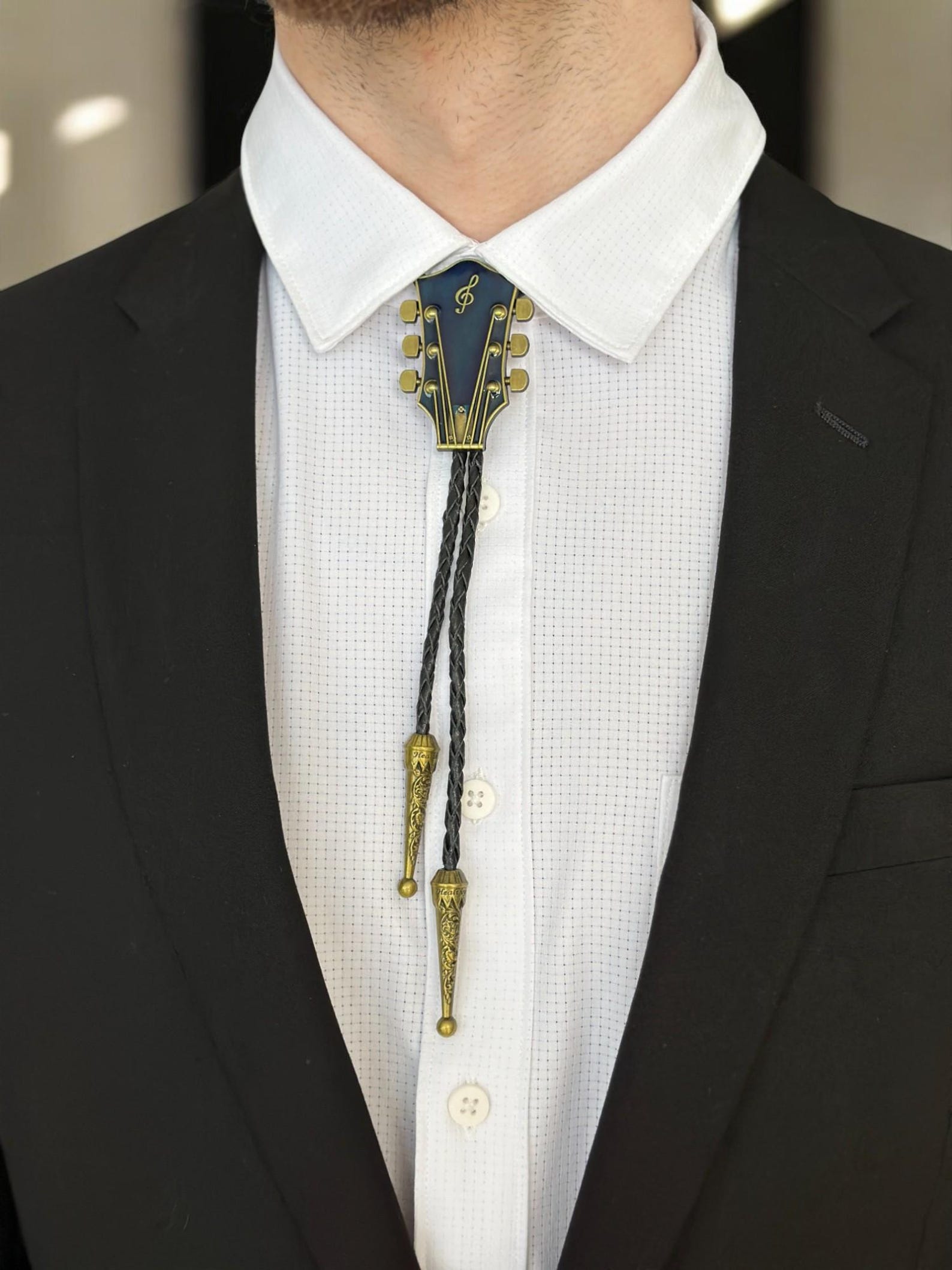 Western Bolo Tie for Men and Women Black Leather Cord Woven Western ...