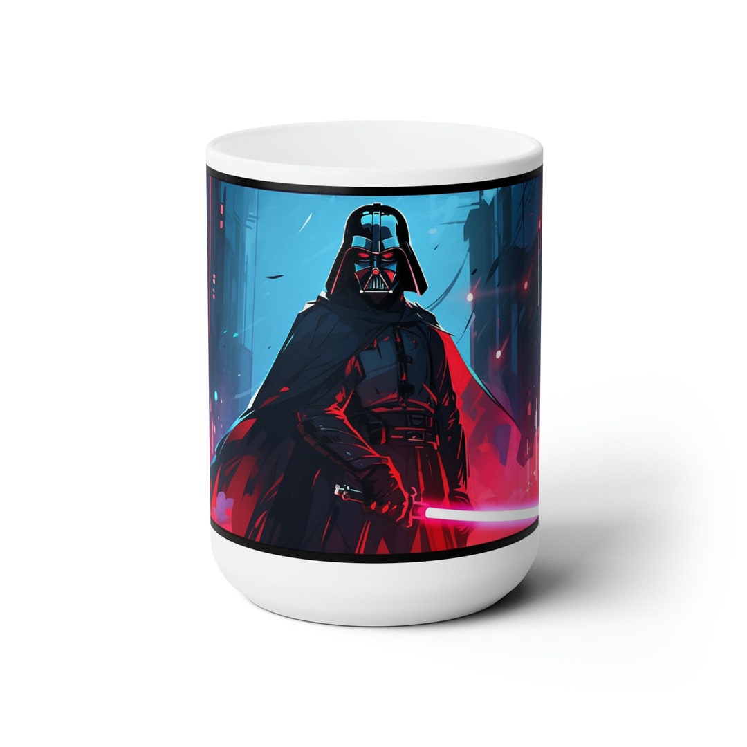 Darth Vader With Light Saber Coffee Mug Darth Vader Cup Sith - Etsy