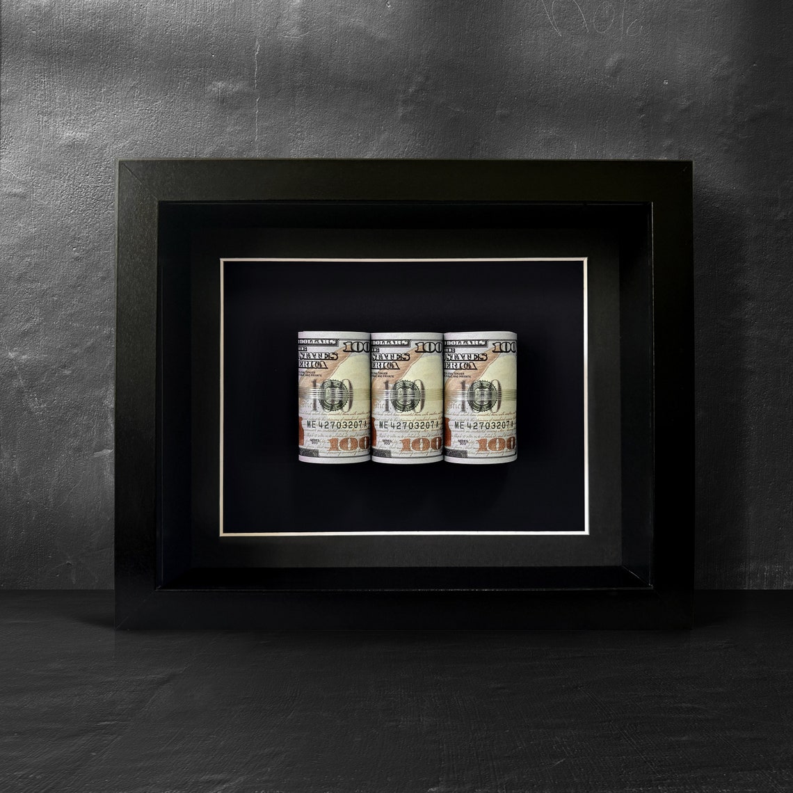 Premium Dollar Bill Art, 3D Money Frame Masterpiece, Elegant Cash ...