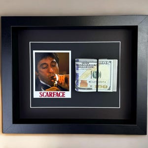 Scarface Tony Montana Art Shadow Box With Money Stack the World is ...