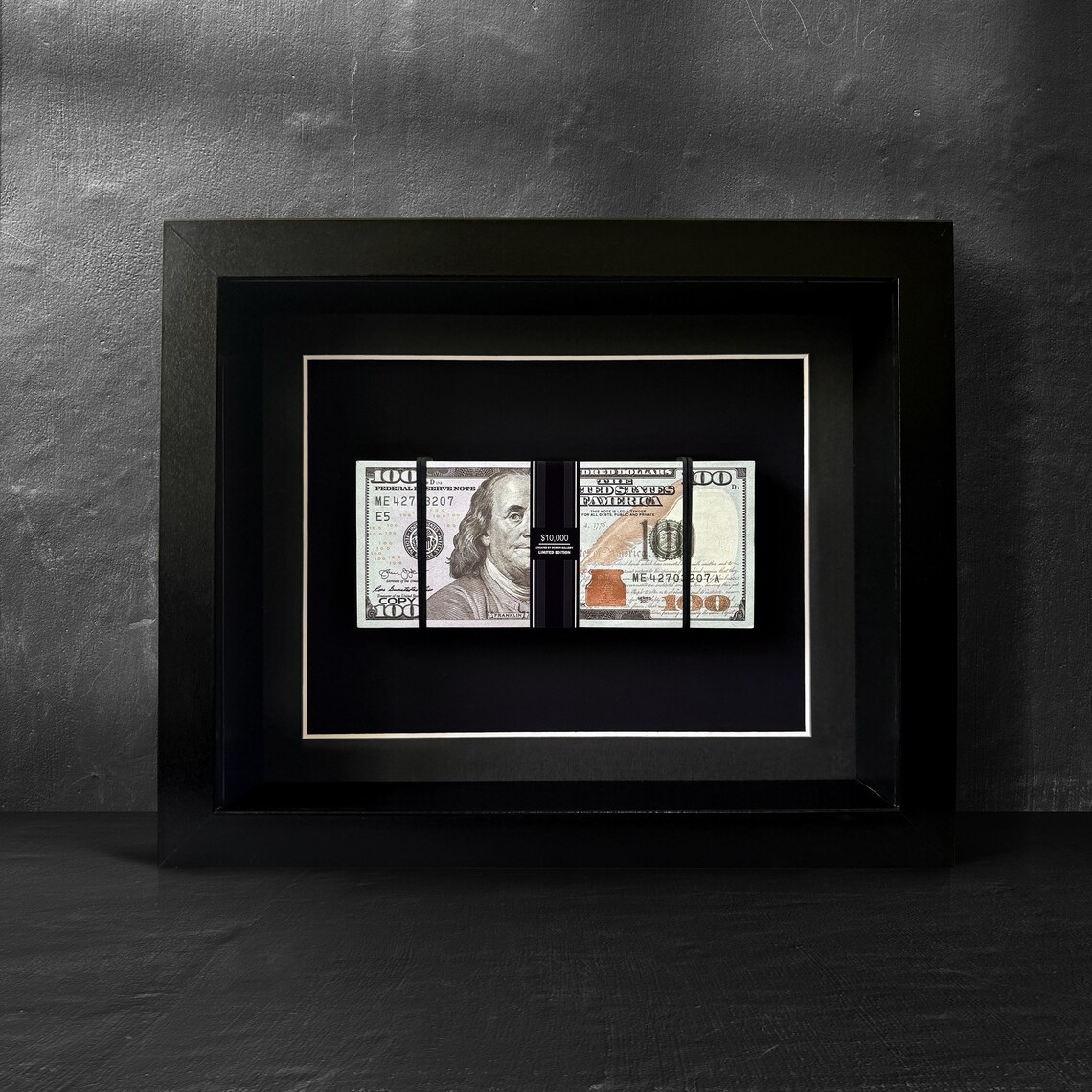 3D Dollar Art Frame, Luxury Cash Shadow Box, Handcrafted Money Decor ...