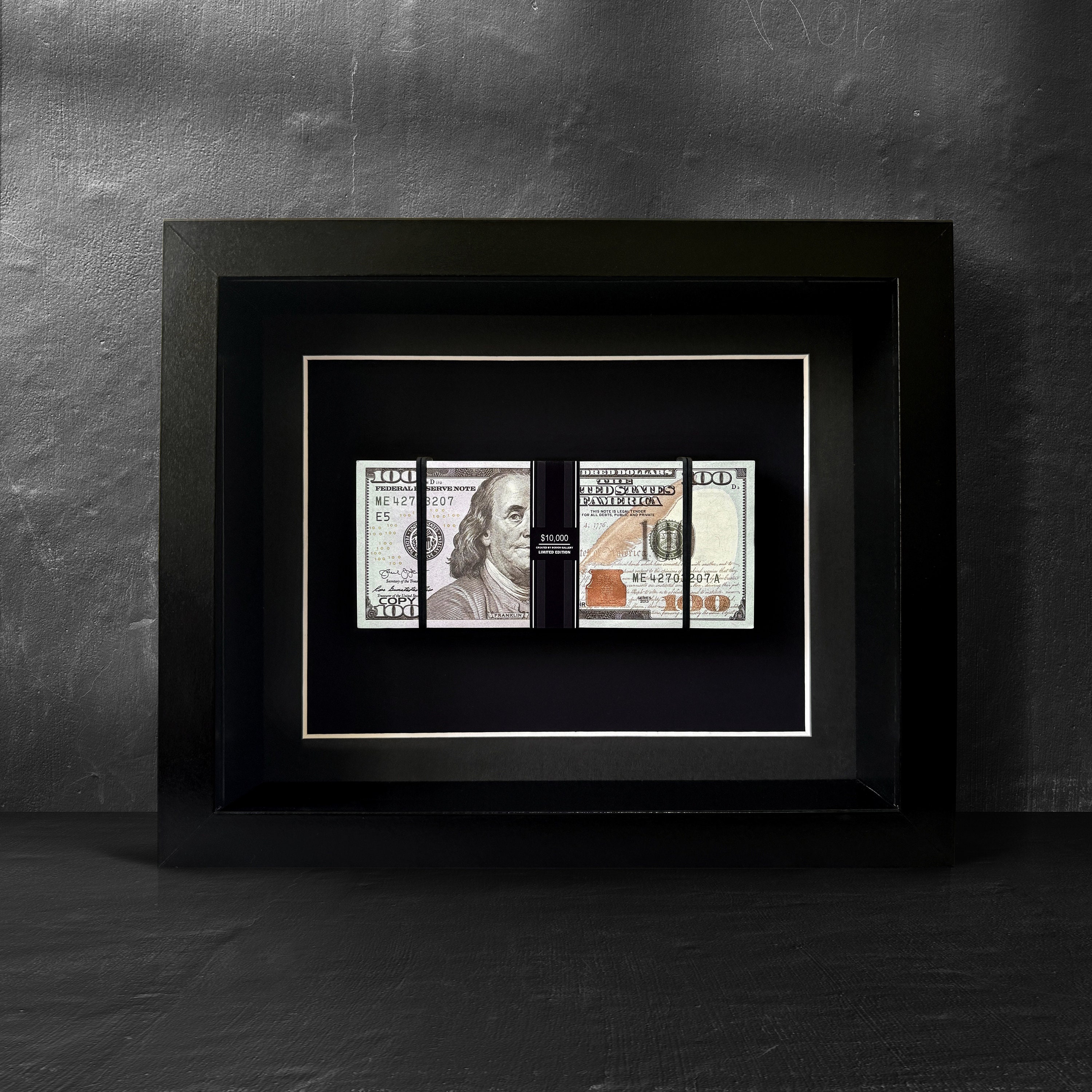 3D Dollar Art Frame, Luxury Cash Shadow Box, Handcrafted Money Decor ...