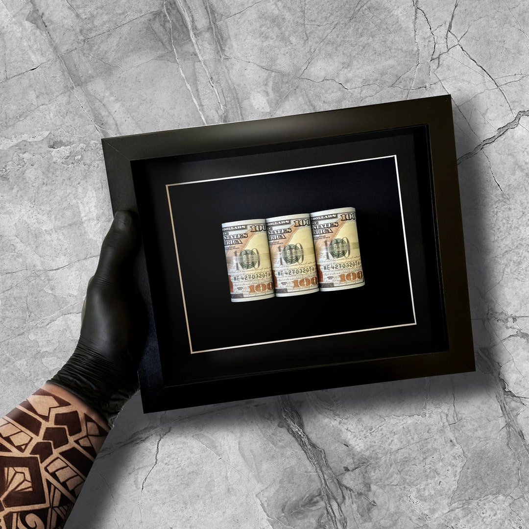 Premium Dollar Bill Art, 3D Money Frame Masterpiece, Elegant Cash ...