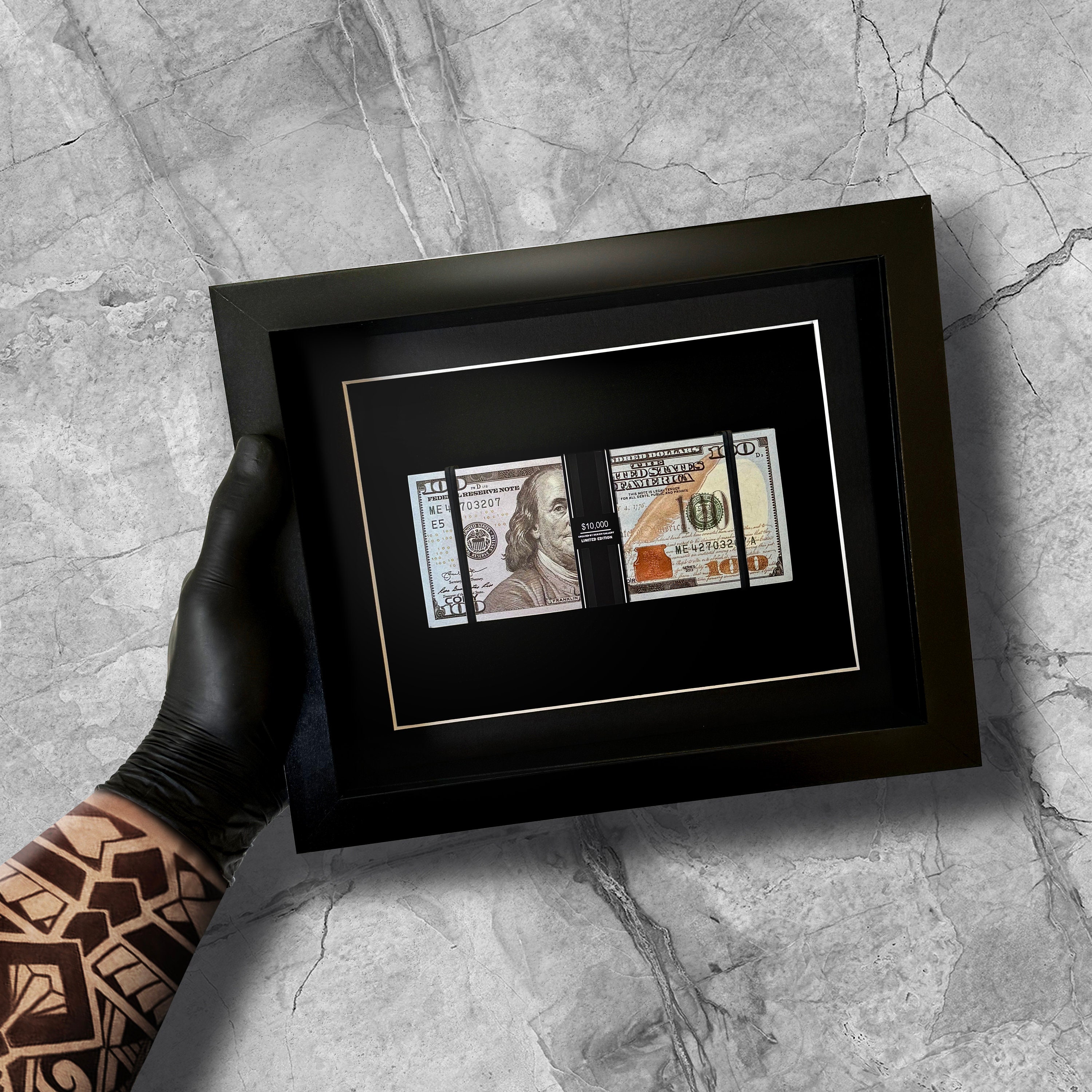 3D Dollar Art Frame, Luxury Cash Shadow Box, Handcrafted Money Decor ...