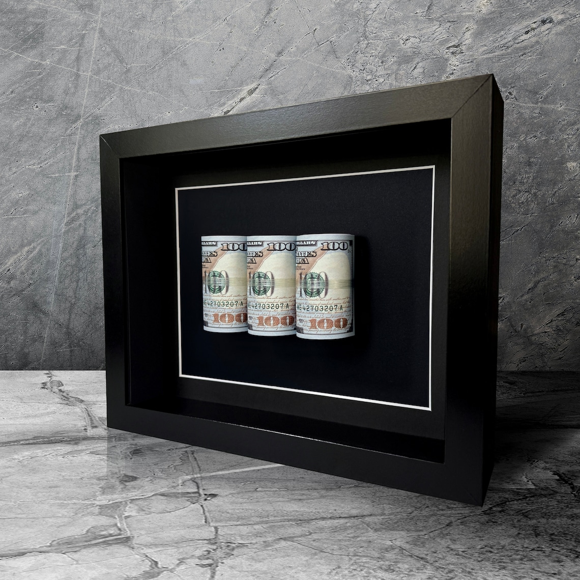 Premium Dollar Bill Art, 3D Money Frame Masterpiece, Elegant Cash ...