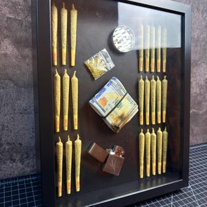 Fake Joint in Shadow Box Art Reggae Weed, Inspired Display Marijuana ...