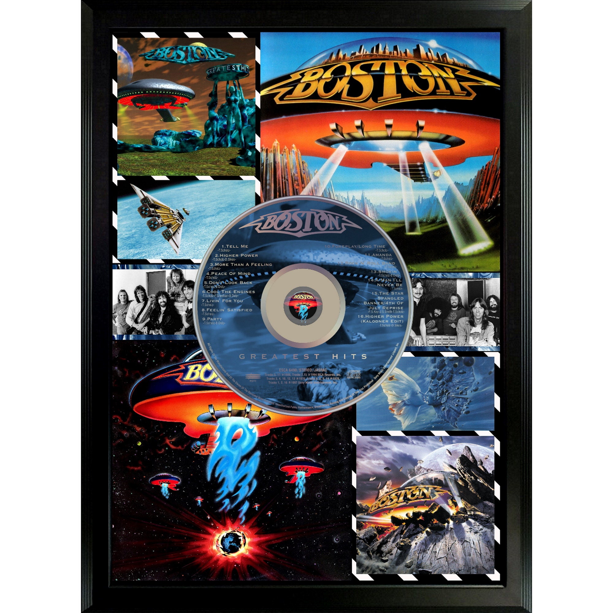 Boston Band Vintage Rock Music Posters With Genuine Cds Retro Album Art ...