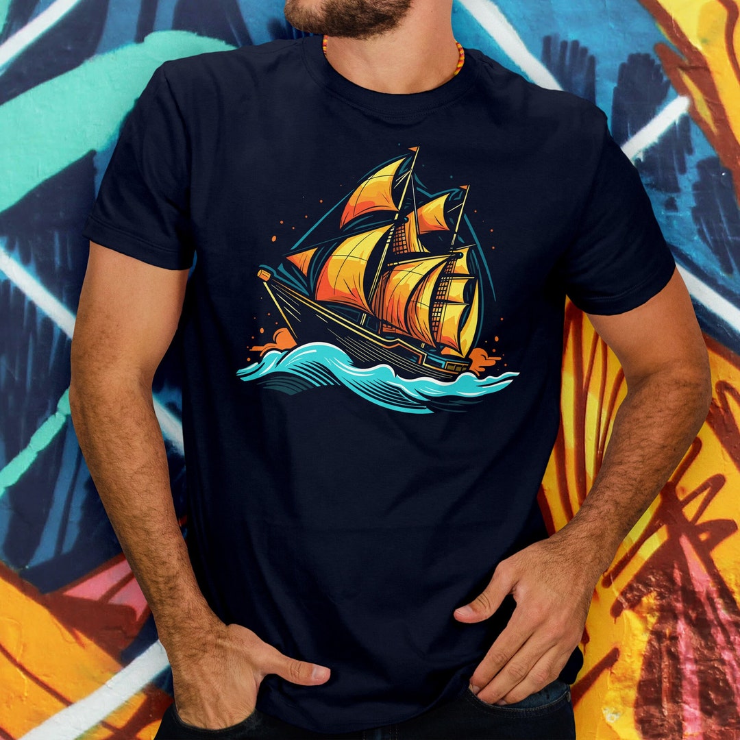 Sailing Adventure Boat Short Sleeve Tee, Sailing Boat Tee, Nautical ...