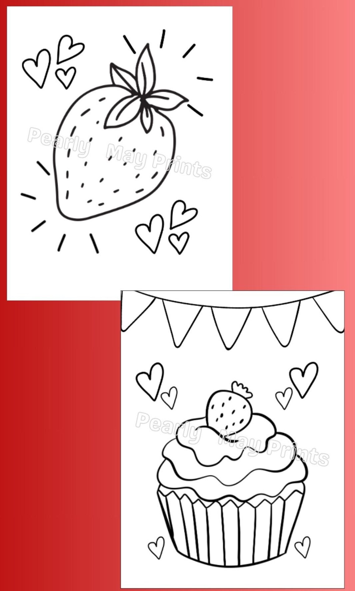 Printable Strawberry Coloring Pages (six Pages), Berry 1st Birthday ...