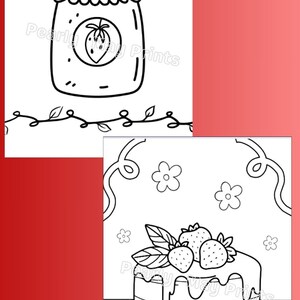 Printable Strawberry Coloring Pages (six Pages), Berry 1st Birthday ...