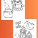 Printable Halloween Coloring Pages (six Pages), Large Print, Kids and ...