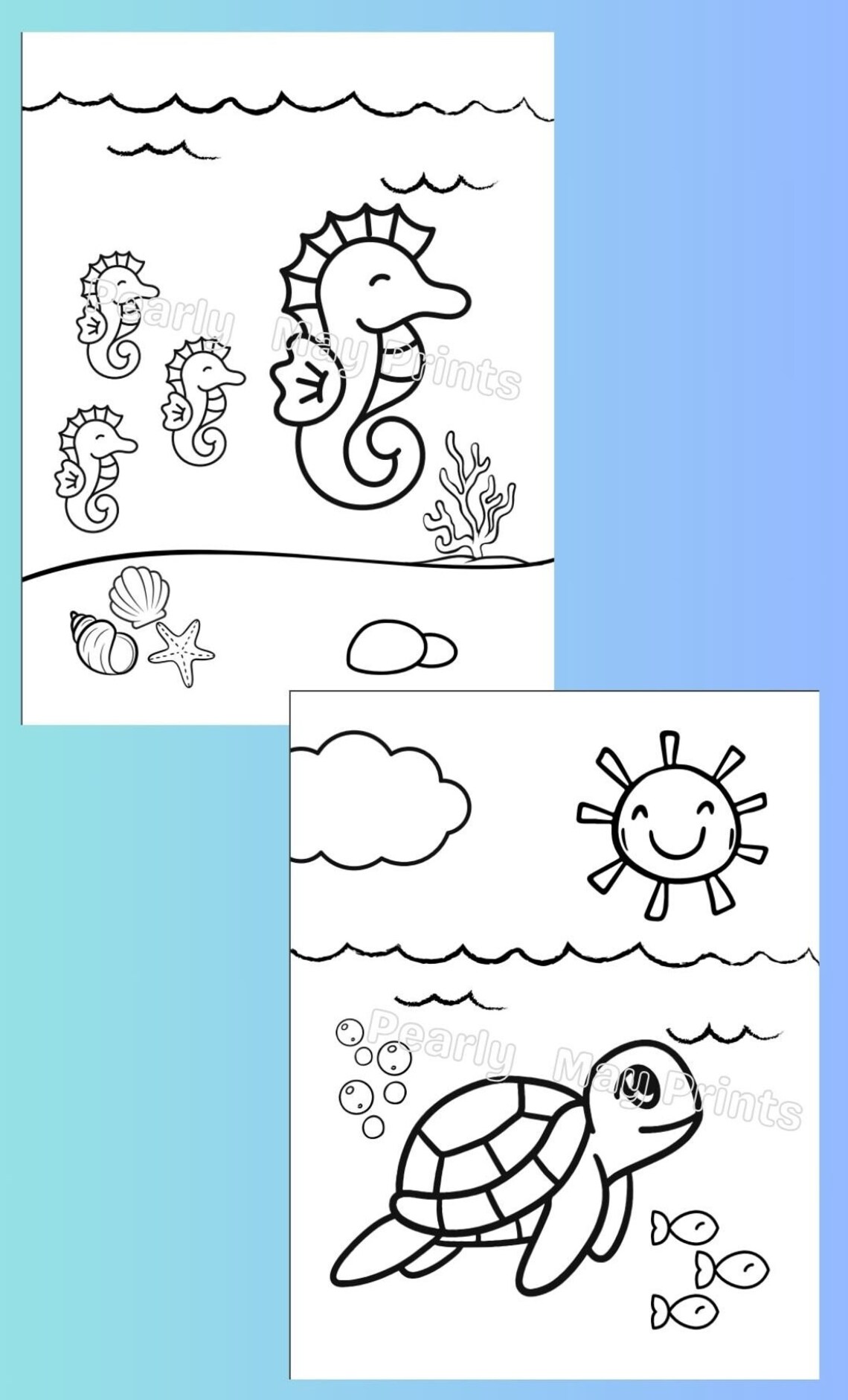 Printable Ocean Animals, Under the Sea Coloring Pages (six Pages ...