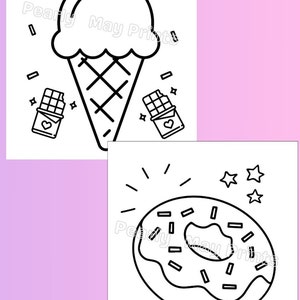 Printable Sweets Coloring Pages (six Pages), Large Print, Kids and ...
