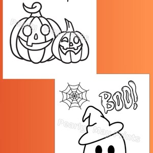 Printable Halloween Coloring Pages (six Pages), Large Print, Kids and ...