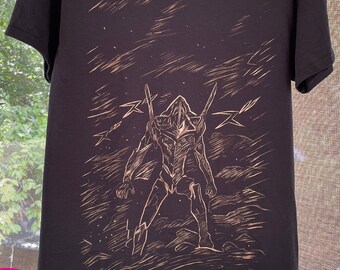 Anime Shirt Neon Genesis Evangelion Eva Unit 01 Japanese Black T-shirt ...
