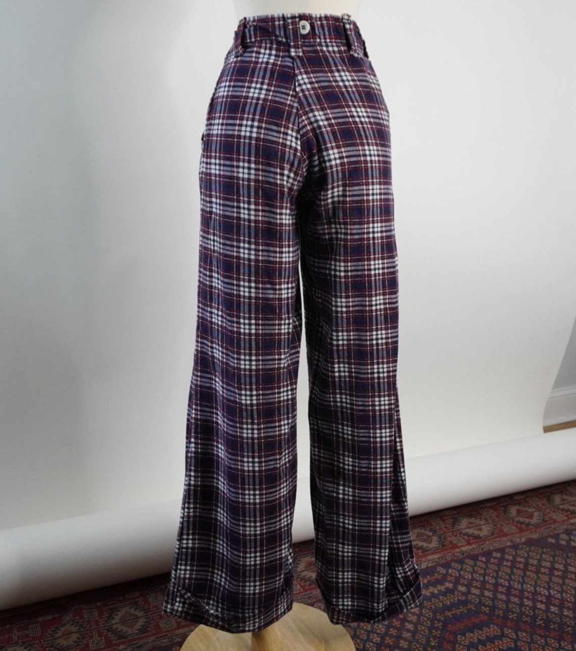 1970s Plaid Bell Bottom Flare Pants | Vintage Bell Bottoms | 1970s Bell ...