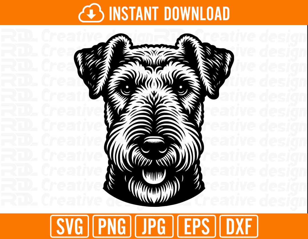 Airedale Terrier Svg, Eps, Png, Jpg, Dxf, Files for Cricut, Instant ...