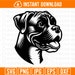 Boxer Head Svg, Eps, Png, Jpg, Dxf, Silhouette, Files for Cricut ...