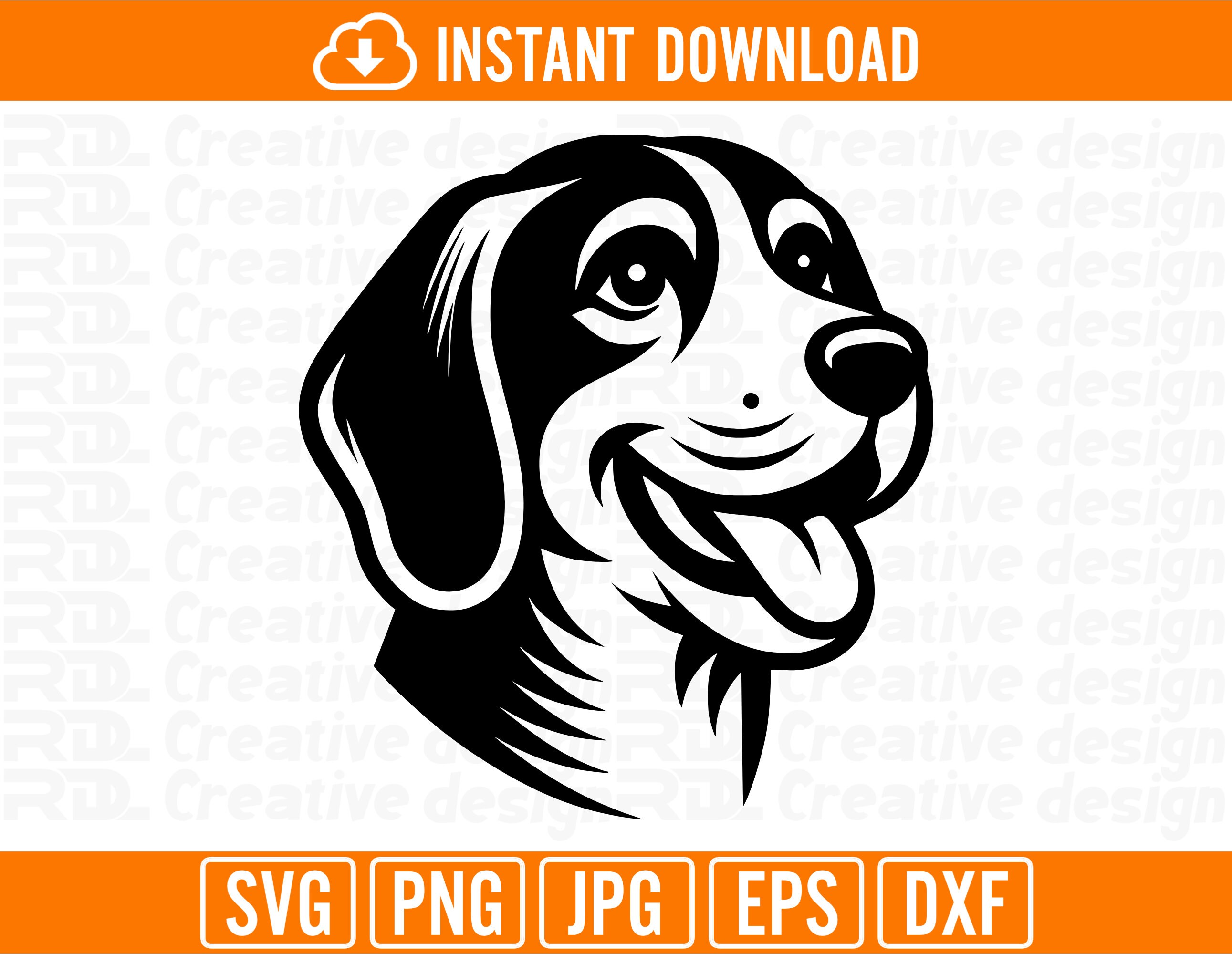 Beagle Head Svg, Eps, Png, Jpg, Dxf, Silhouette, Files for Cricut ...