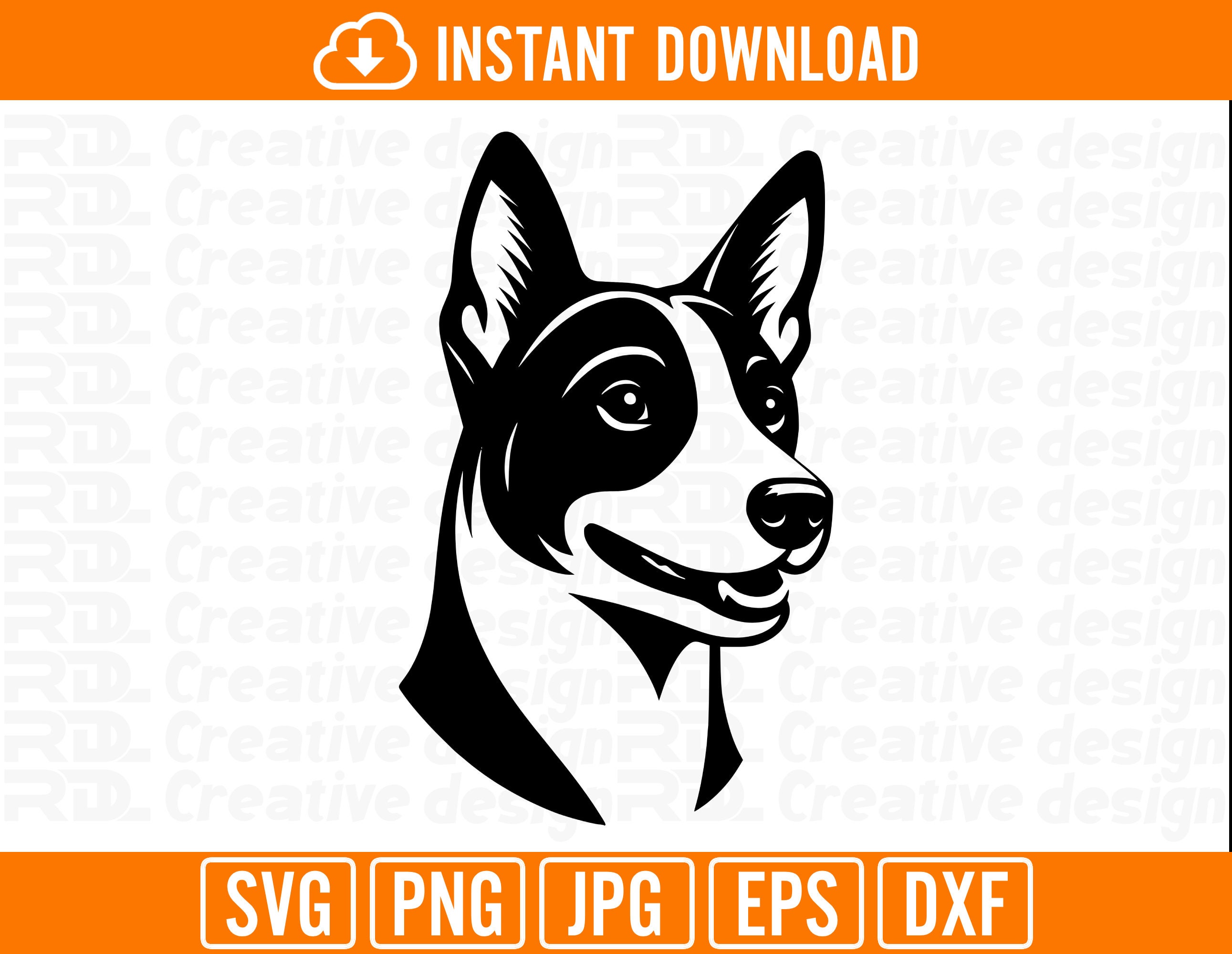 Basenji Head Svg, Eps, Png, Jpg, Dxf, Files for Cricut, Cut, Cutting ...