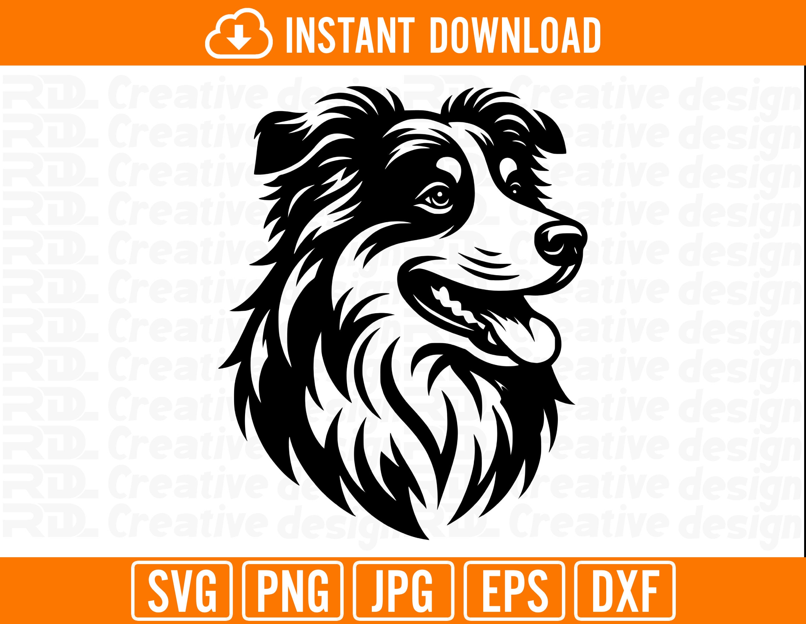 Australian Shepherd Head Svg, Eps, Png, Jpg, Dxf, Files for Cricut ...