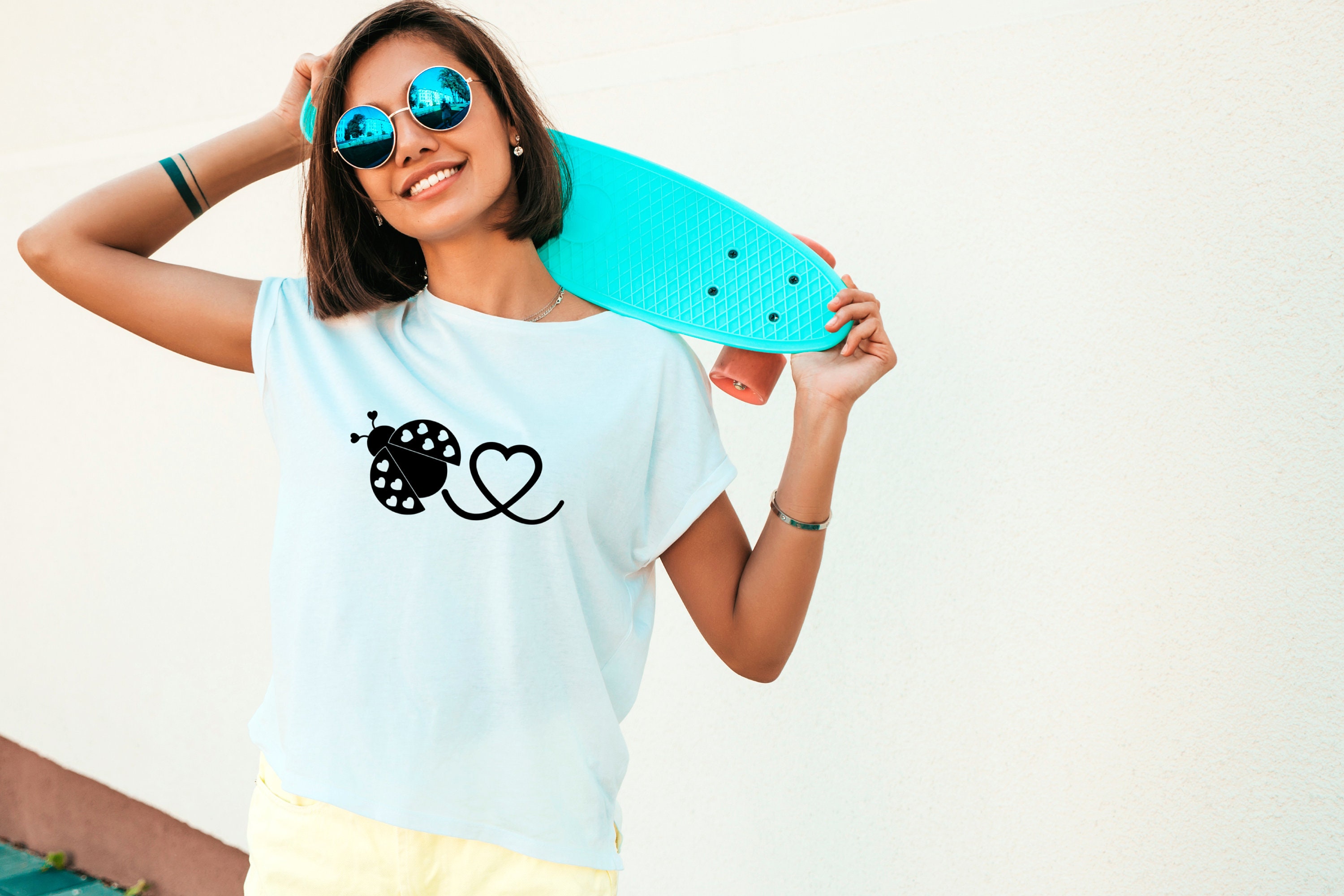Ladybug Path SVG, Ladybug With Heart, Ladybug Silhouette, Insect ...