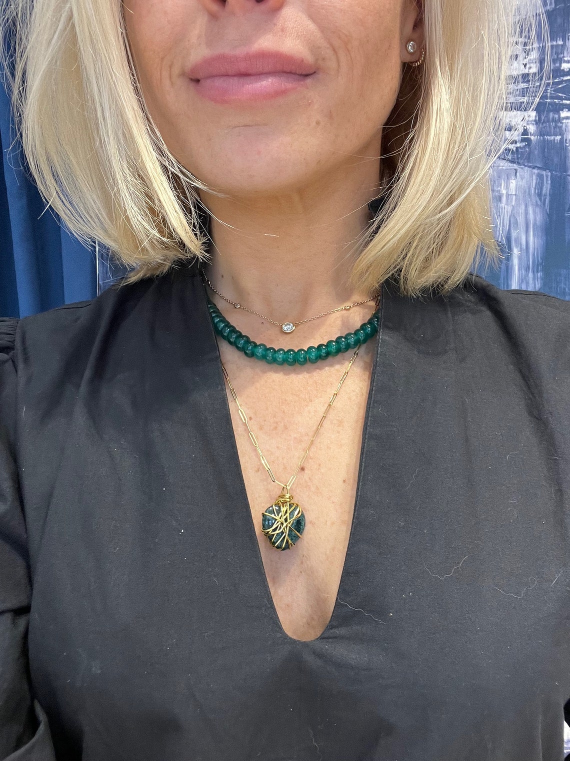 Beaded Natural Gemstone Necklace - Etsy
