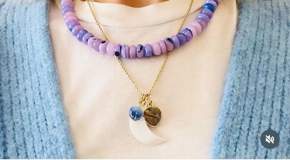 Beaded Natural Gemstone Necklace - Etsy