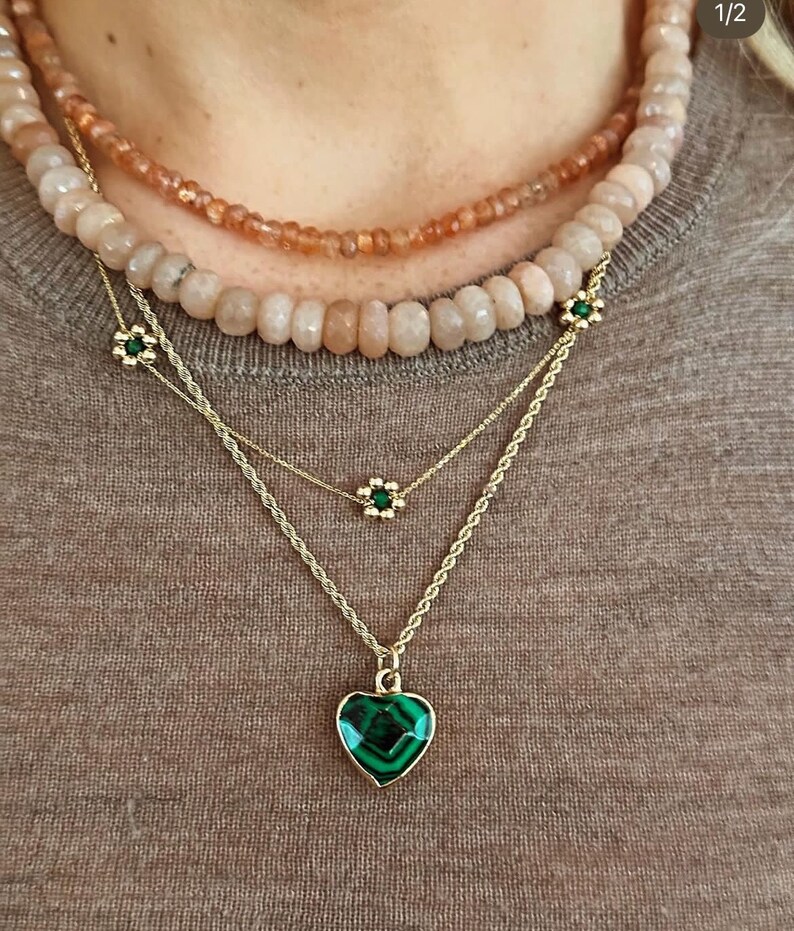 Beaded Natural Gemstone Necklace - Etsy