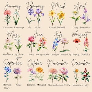 ENTIRE Floral Templates Birthflower Bouquet Printable Commercial Use ...