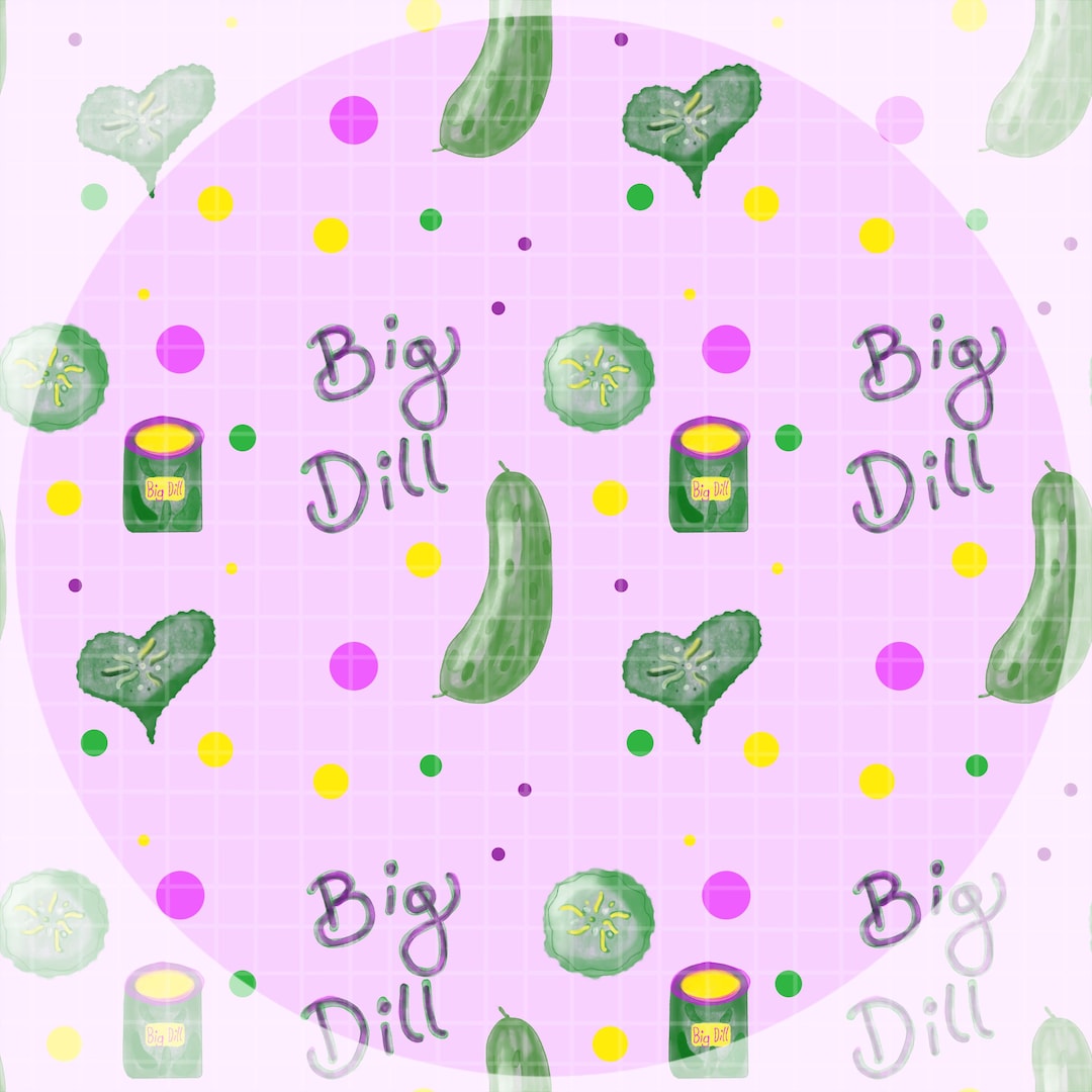 Dill Pickle Seamless Pattern PNG Big Hand Drawn Cute Pickle Digital ...