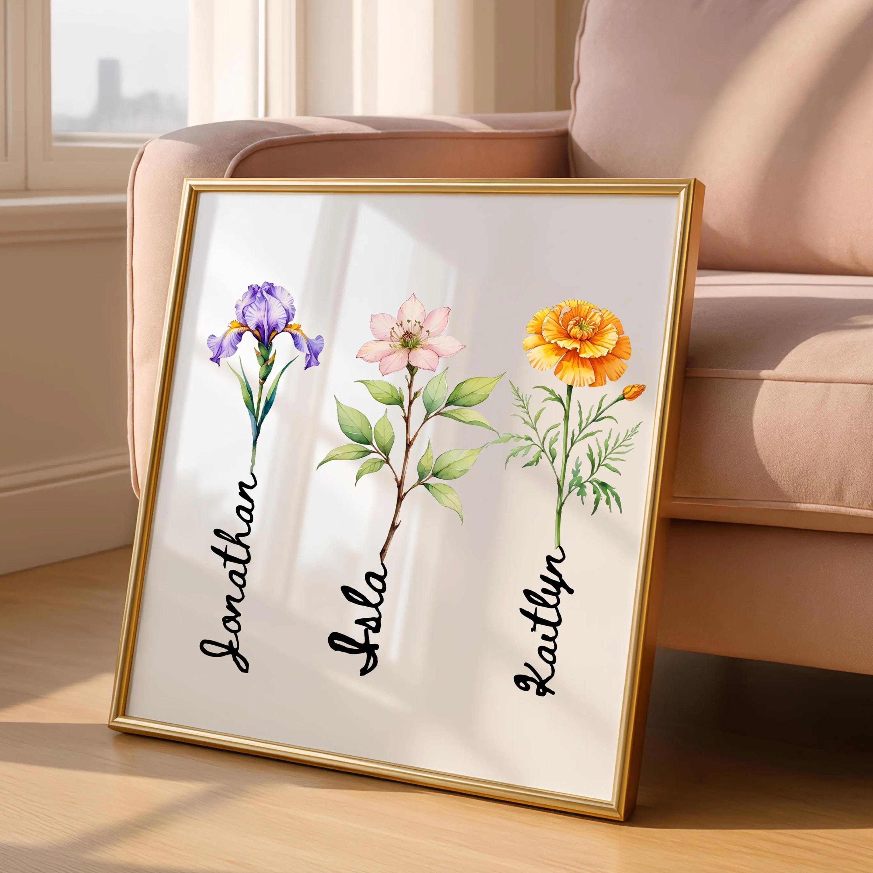 ENTIRE Floral Template Birthflower Bouquet Printable CANVA Commercial ...