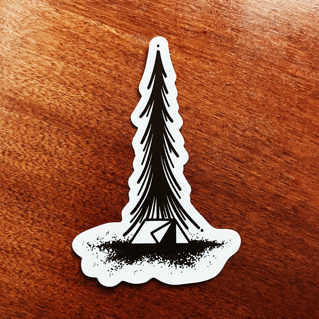 Tent Tree Pacific Northwest Sticker Tree and Tent - Etsy