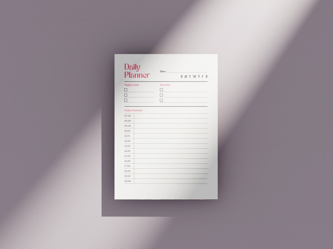 Ivy Daily Printable Planner, Daily Printable Schedule, PDF, A4, A5 ...