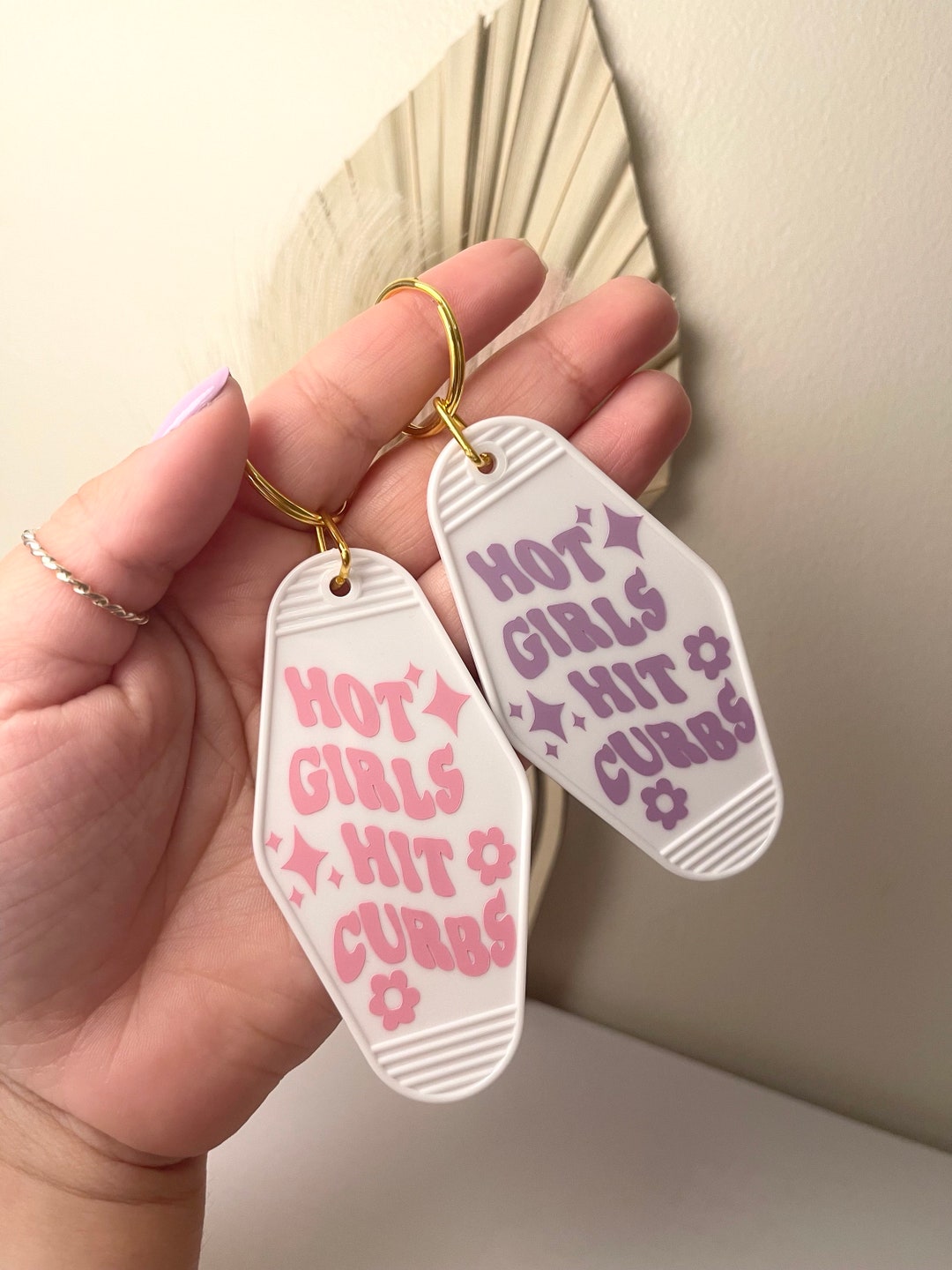 Hot Girls Hit Curbs | Flower Keychain | Motel Keychain | Gifts for Her ...