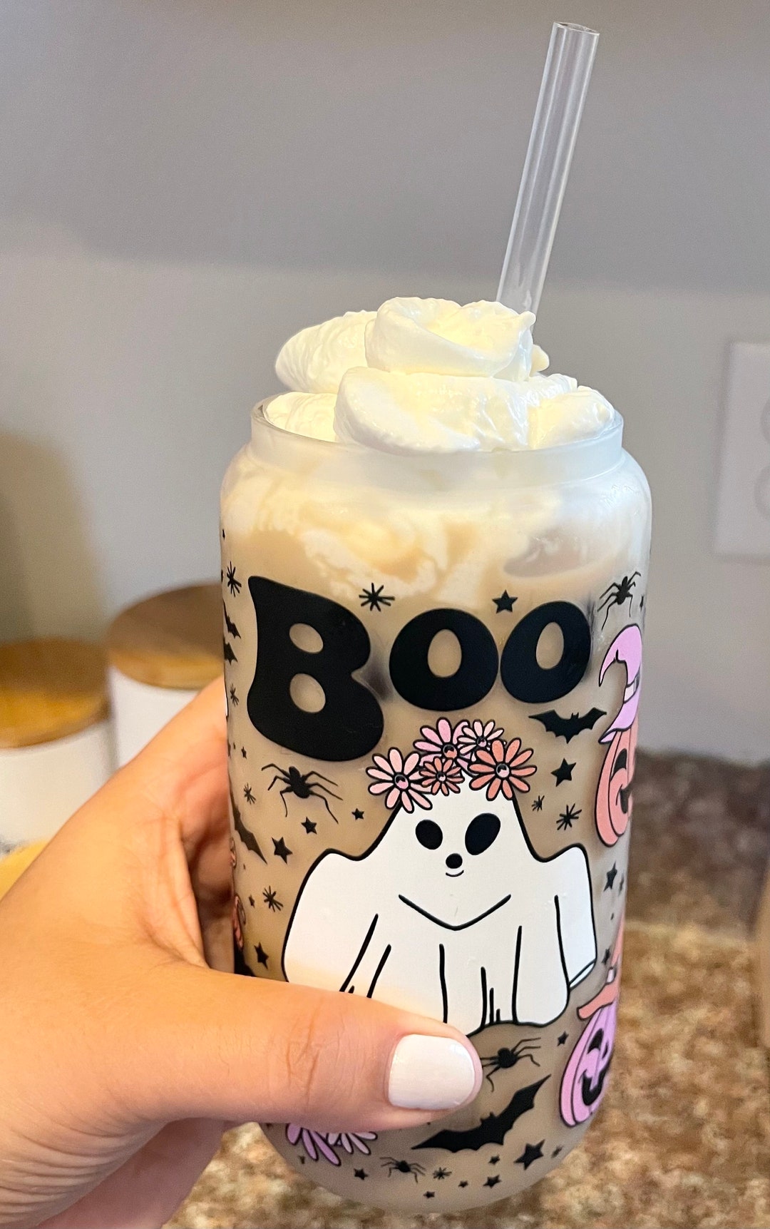 Boo Ghost Libby Glass Cup, Halloween Cup, Boo, Spooky Cup - Etsy