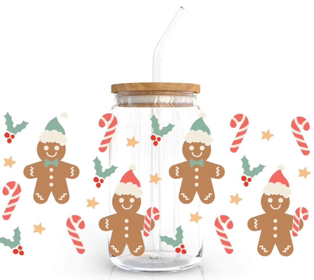Gingerbread Man Christmas Libby Glass Cup - Etsy